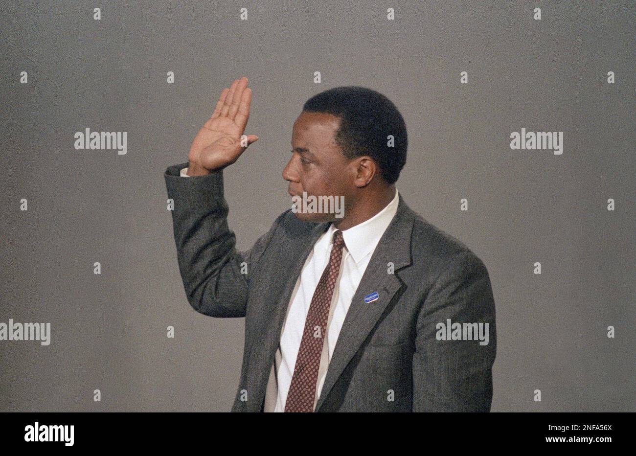 Mayor Wilson Goode is sworn in before the special commission ...