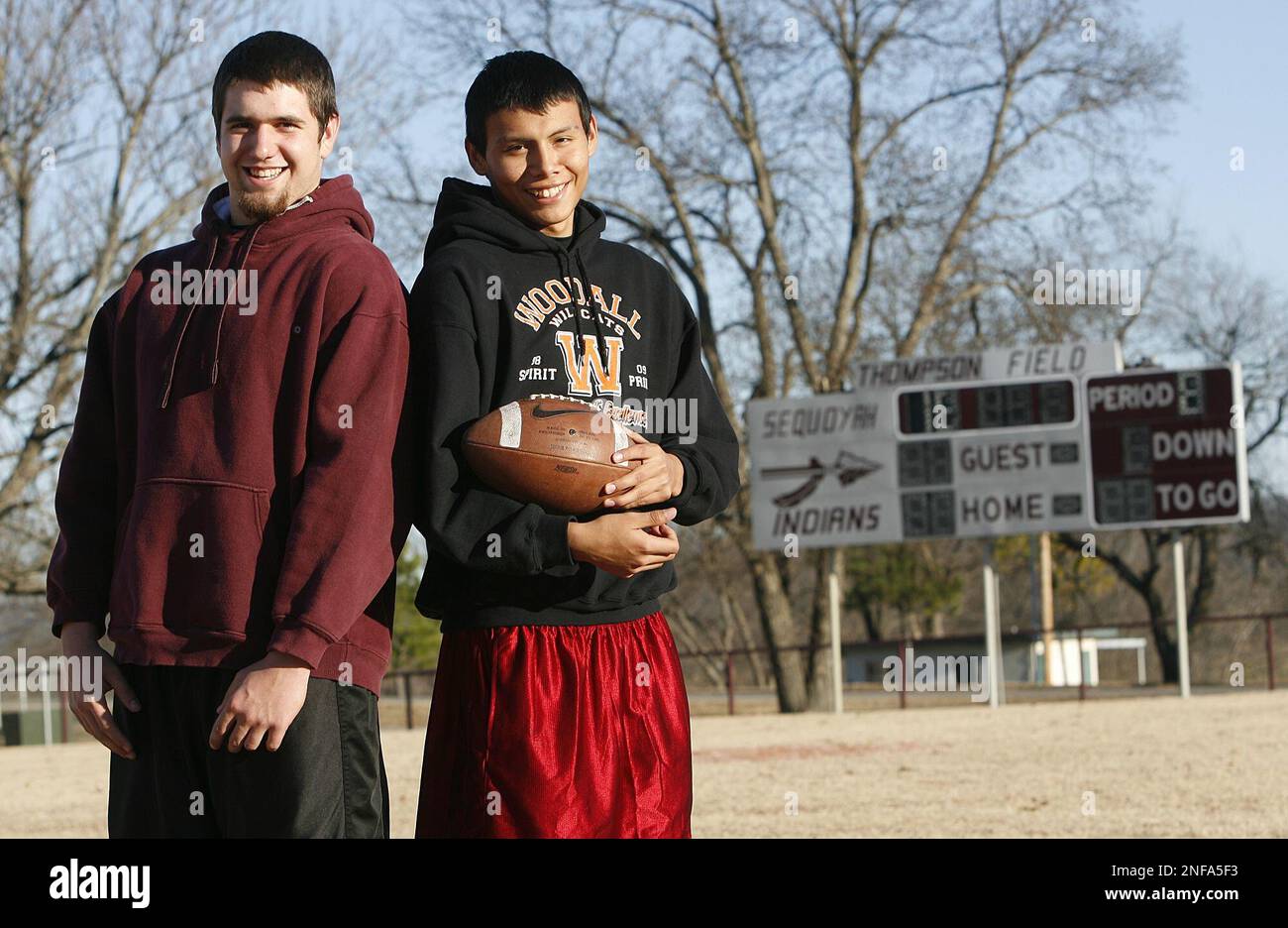 Native American high school students Jarrett Travis, left, and Garrett ...