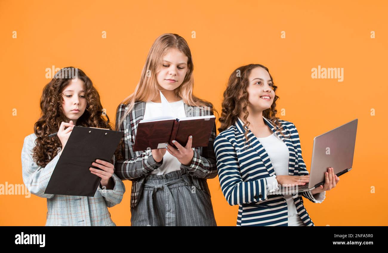 Studying together. Teamwork concept. Girls power. Female friendship ...