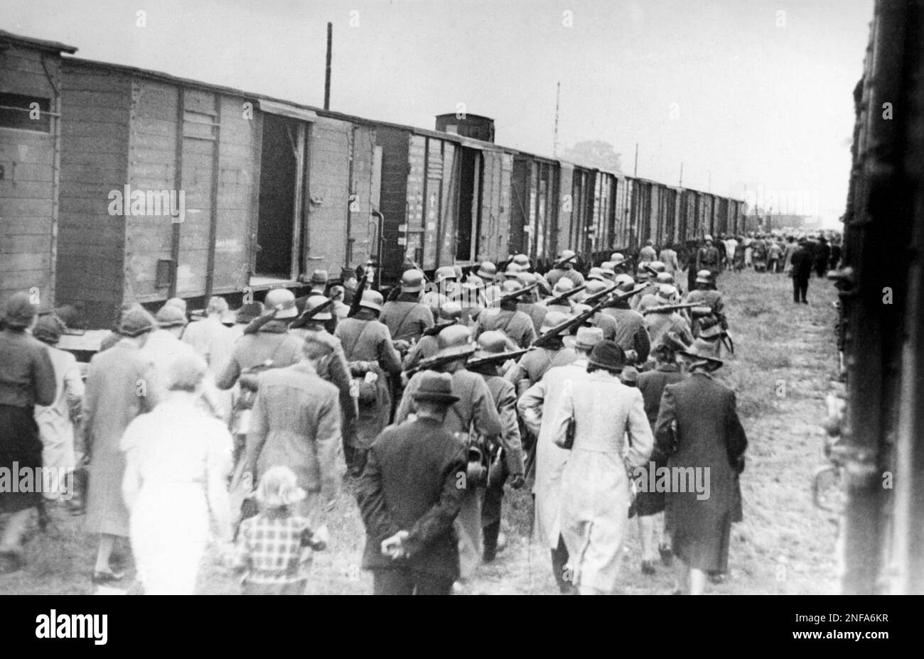 After the fall of Danzig, Poland to the Germans, Nazi soldiers leave ...