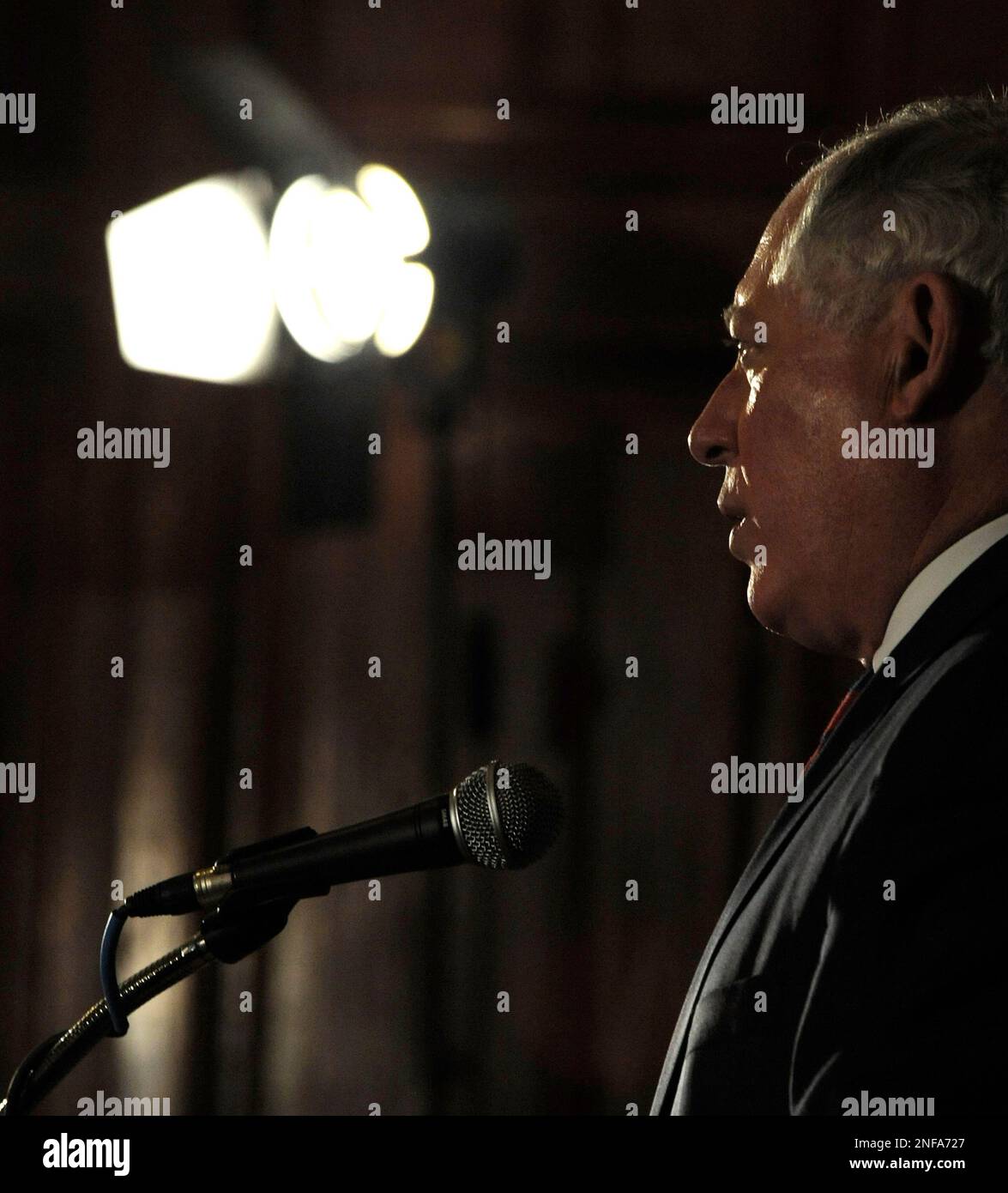 Illinois Lt. Gov. Pat Quinn talks during a luncheon while announcing ...
