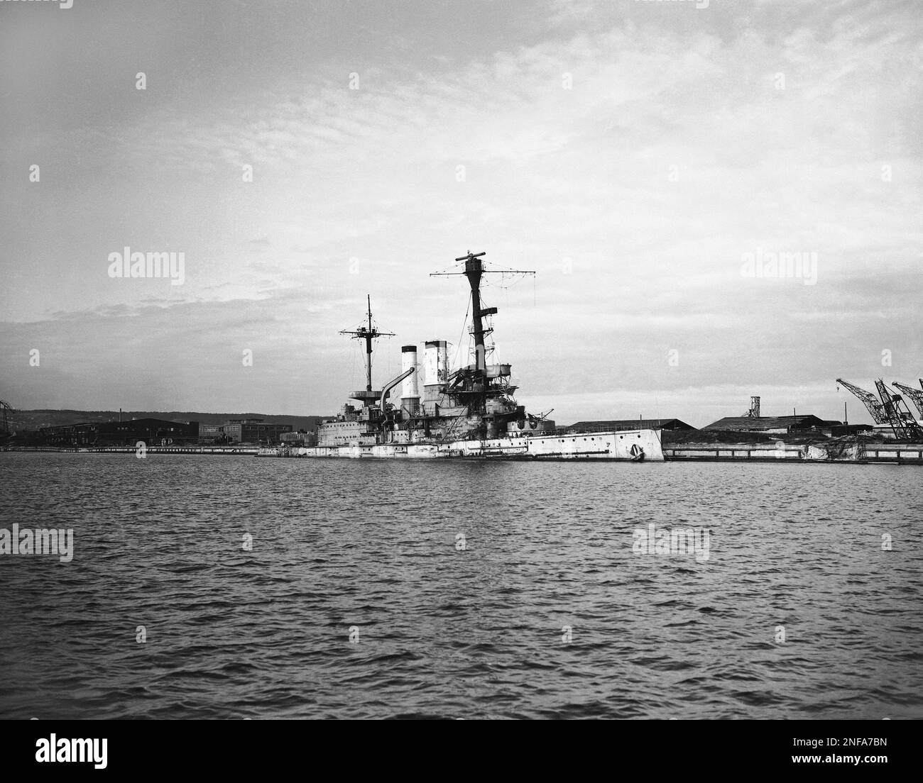 The German battleship Schleswig-Holstein, which fired the first shots ...