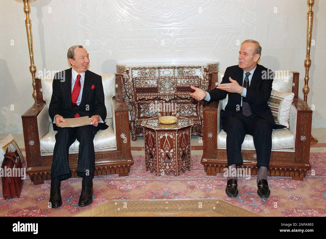Syrian President Hafez Assad, right, meets with Secretary of State ...