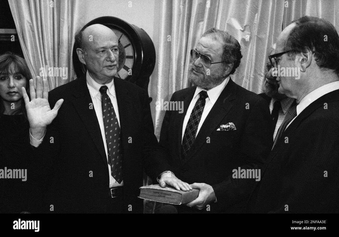 New York?s Mayor Edward I Koch takes the oath of office late Tuesday ...