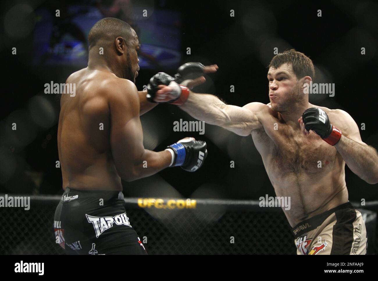 Rashad Evans, left, fights Forrest Griffin during their UFC light ...