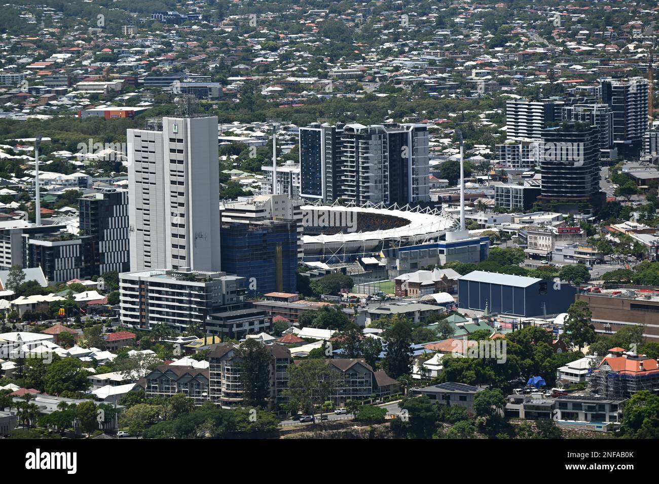 The suburb of Woolloongabba is seen in Brisbane, Friday, February 17 ...