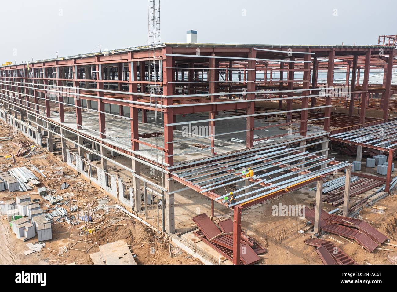 Aerial photo shows the production area of BYD Company is under ...