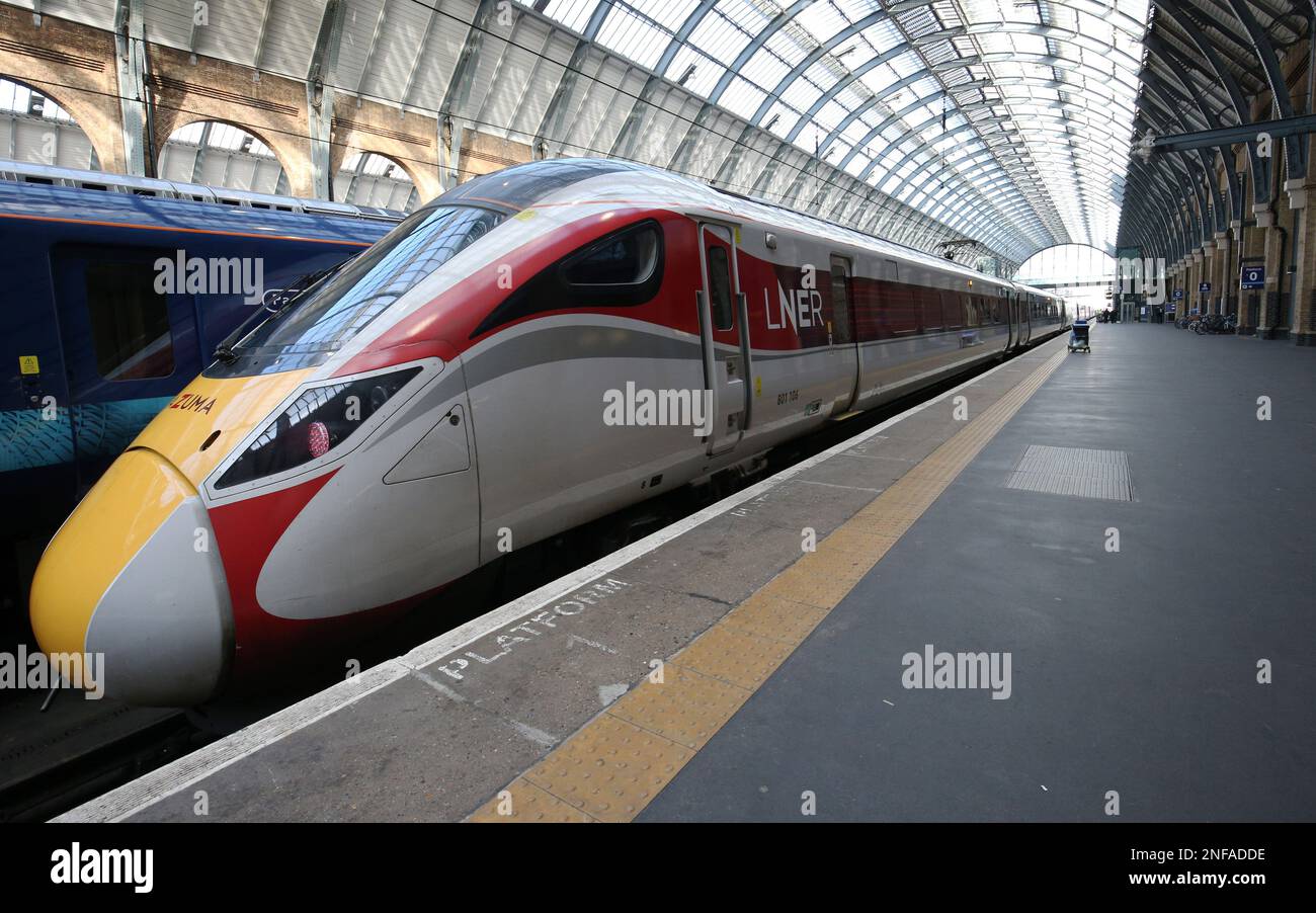 File photo dated 06/03/20 of an Azuma rail LNER train at Kings Cross ...