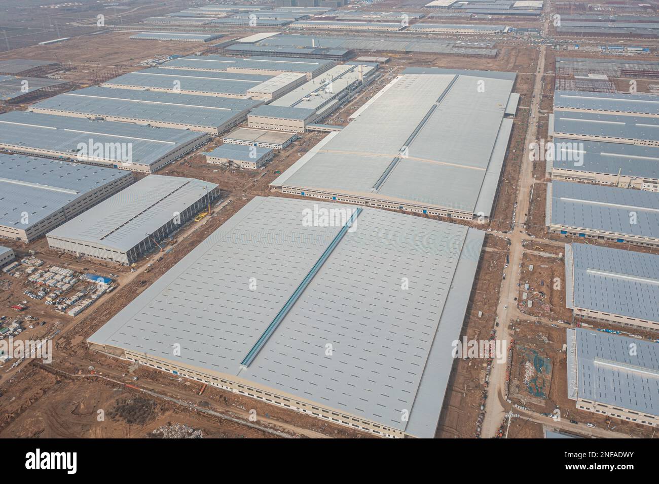Aerial photo shows the production area of BYD Company is under ...