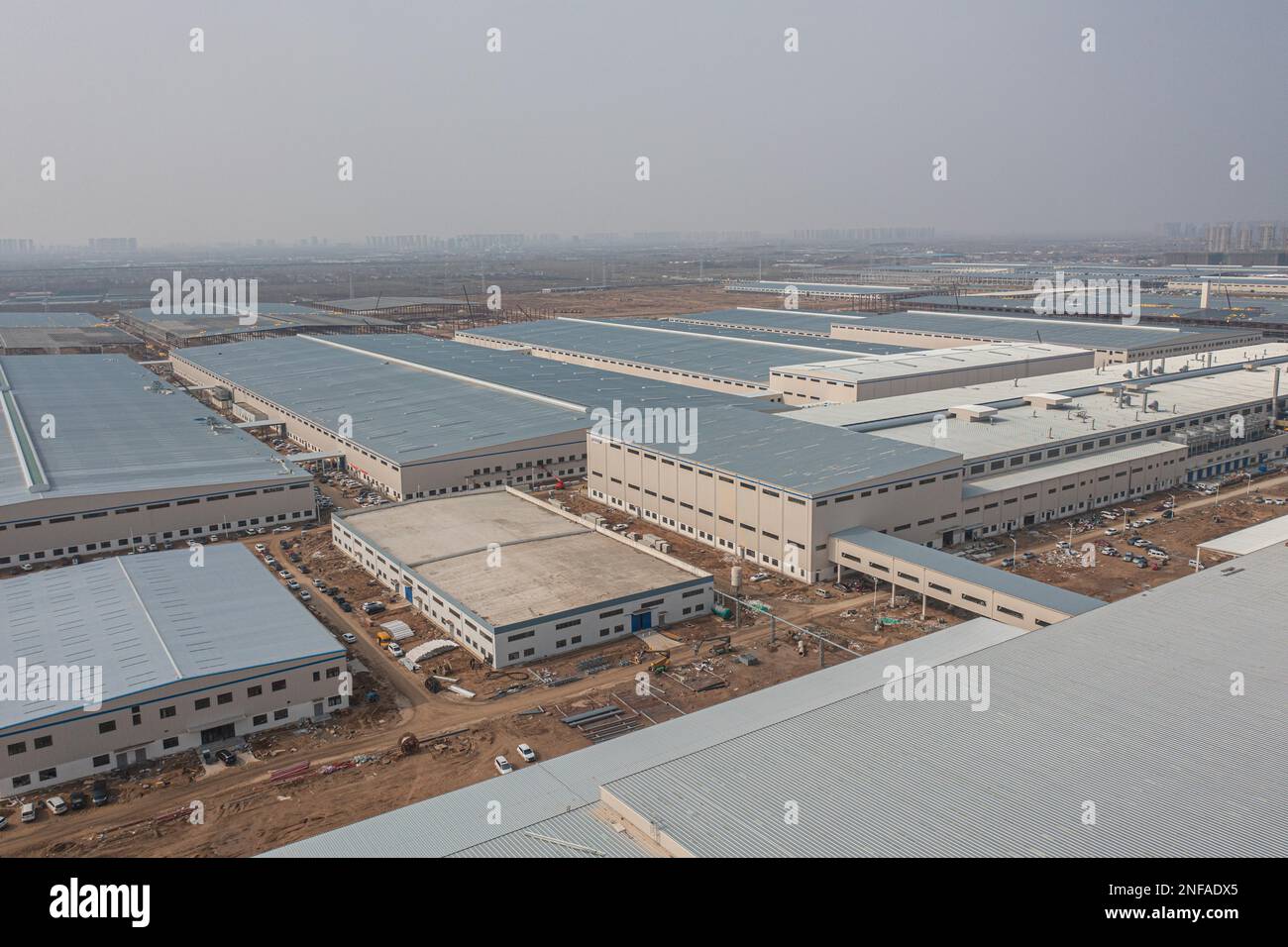 Aerial photo shows the production area of BYD Company is under ...