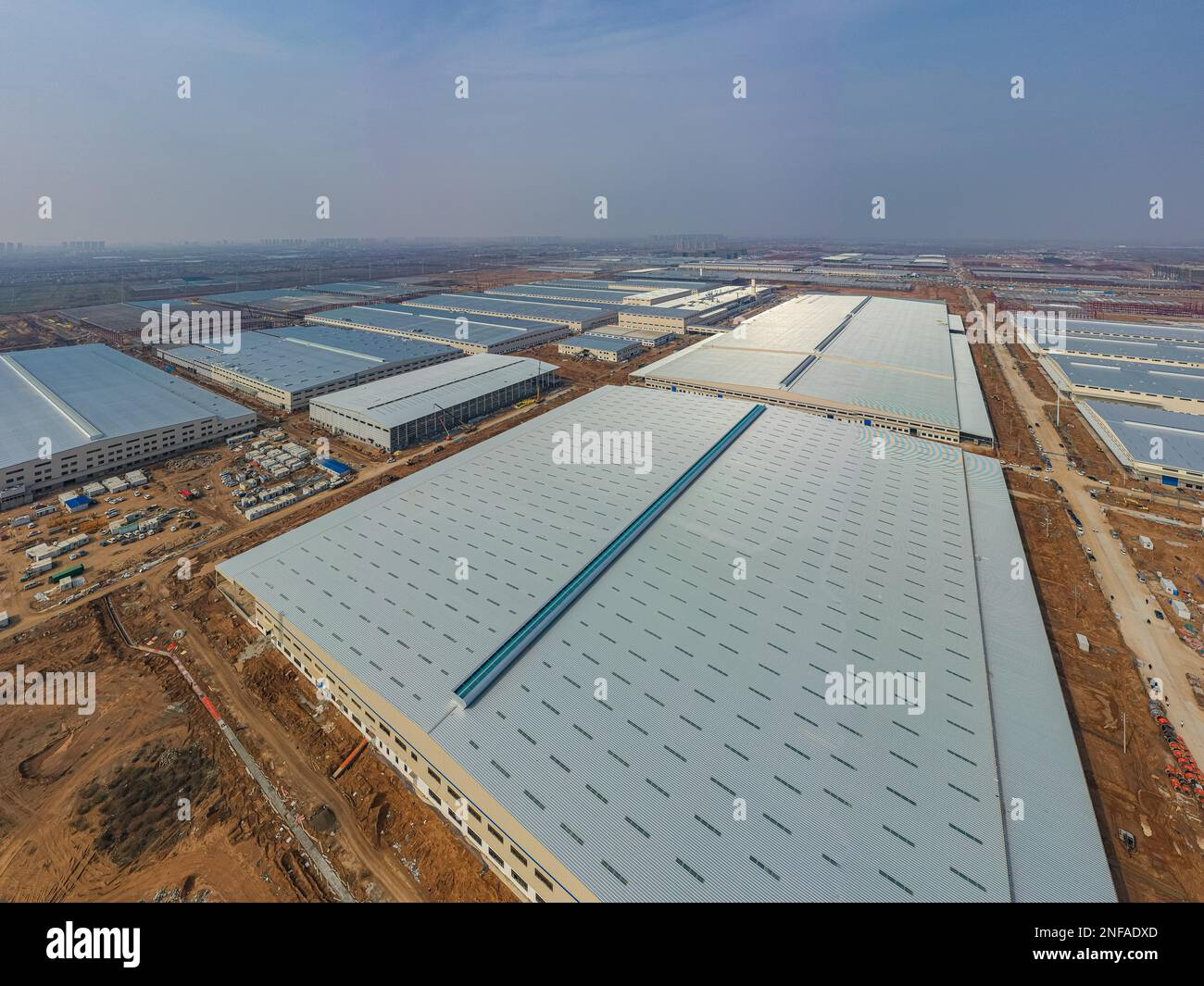 Aerial photo shows the production area of BYD Company is under ...