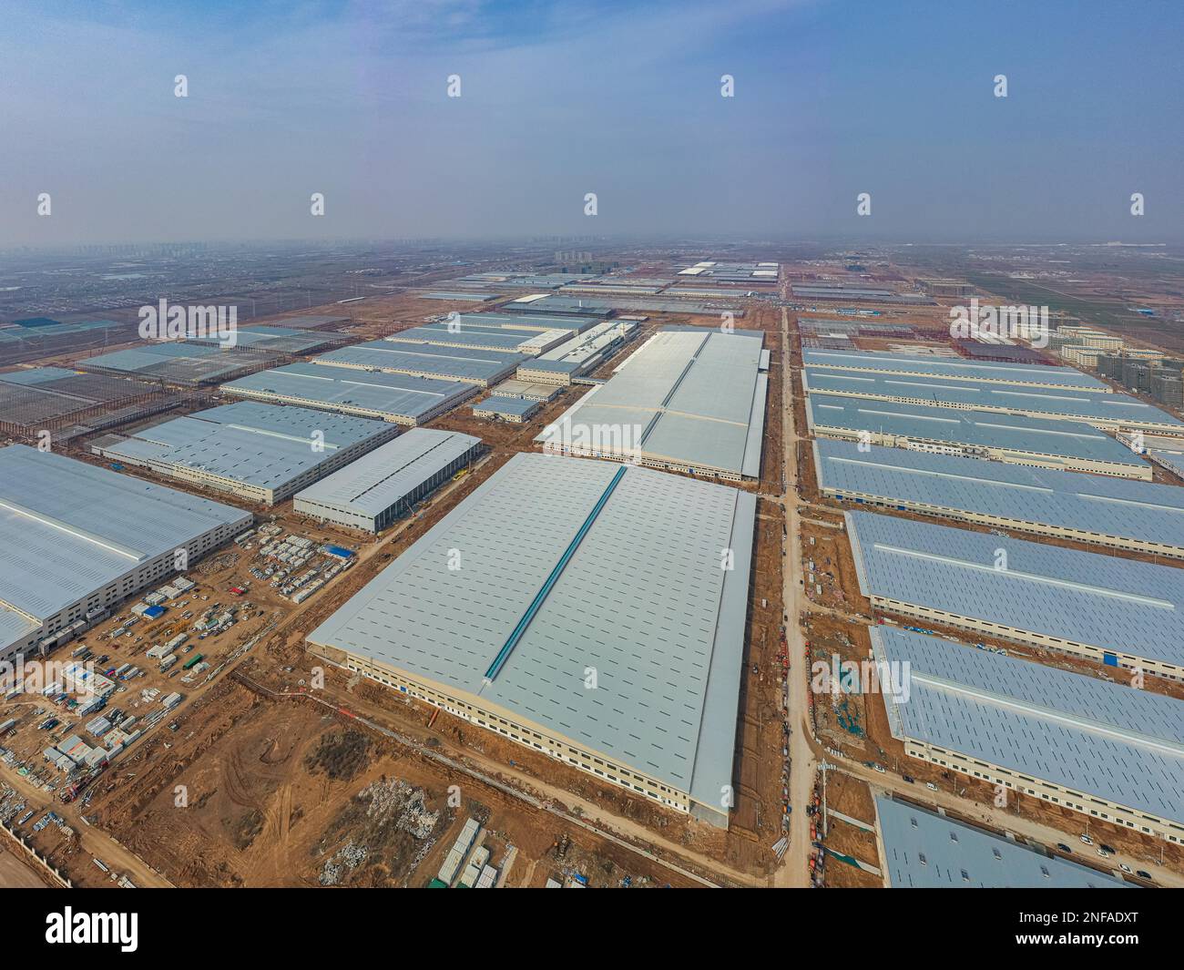 Aerial photo shows the production area of BYD Company is under ...