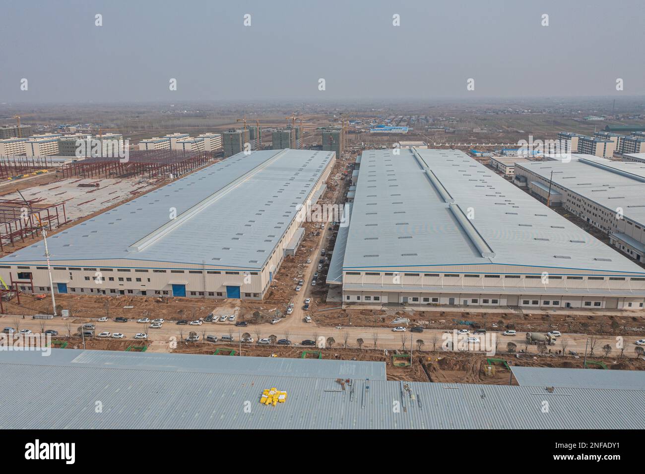 Aerial photo shows the production area of BYD Company is under ...