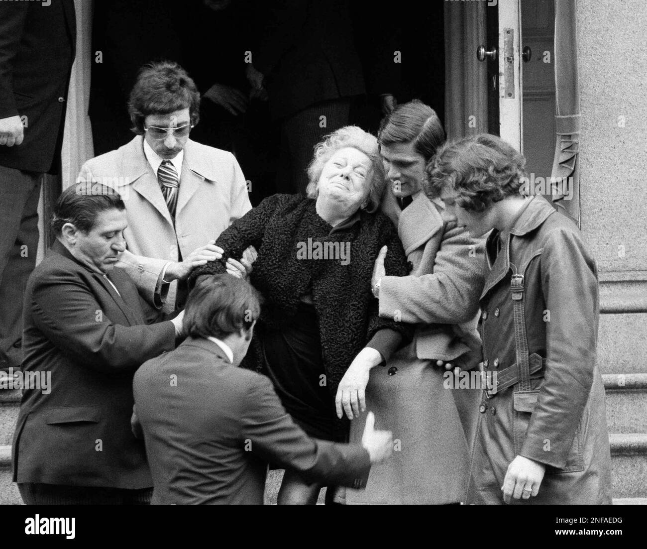 Mary Gallo, mother of slain underworld figure Joey Gallo, is supported ...