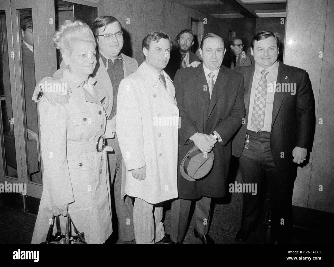 Reputed gangland figure Joseph Colombo Sr. holds his hat as he stands ...