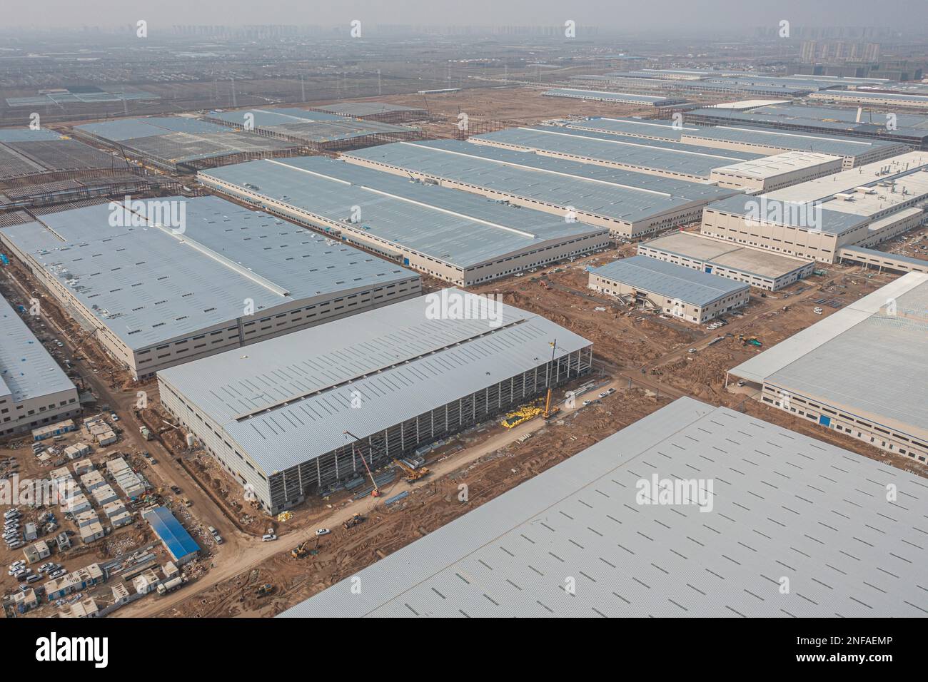Aerial photo shows the production area of BYD Company is under ...