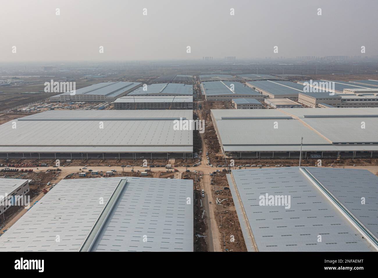 Aerial photo shows the production area of BYD Company is under ...