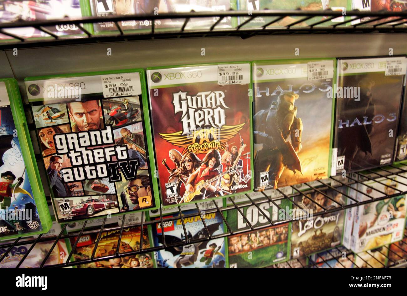 Popular games Grand Theft Auto IV, Guitar Hero and Halo 3 on display at ...