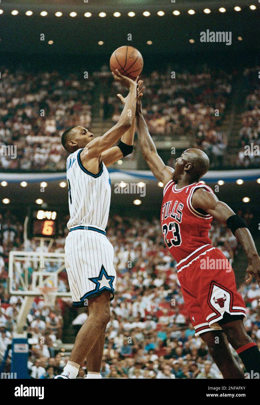 Chicago Bulls Michael Jordan, wearing his old number 23, stretches ...