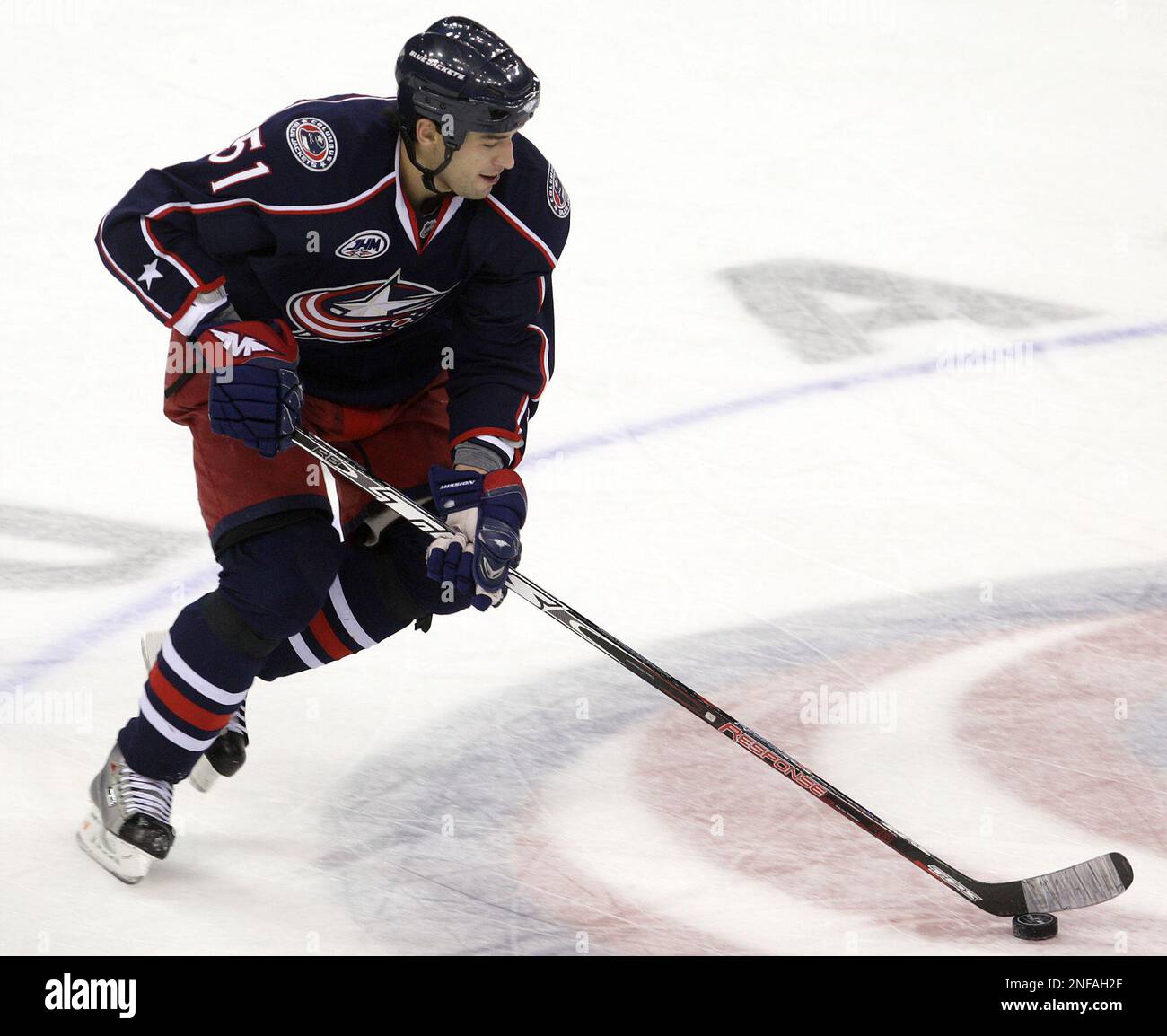 Columbus Blue Jackets' Fedor Tyutin, of Russia, plays against the New ...