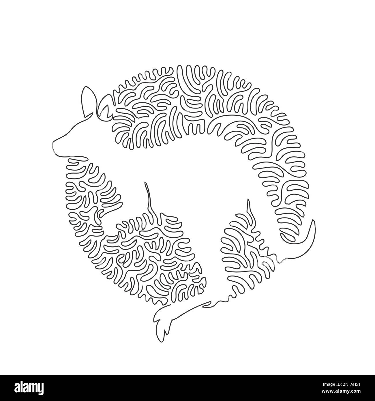 Continuous Curve One Line Drawing Of Standing Kangaroo Single Line Editable Stroke Vector