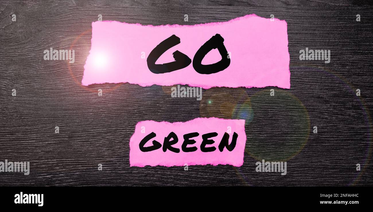 Text caption presenting Go Green, Word for making more environmentally ...