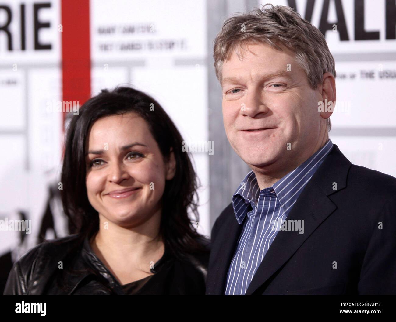 Cast member Kenneth Branagh, right, and his wife, Lindsay Brunnock ...
