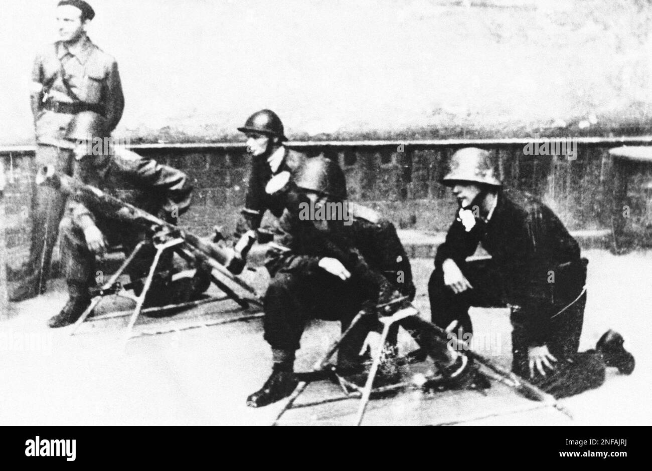 Mortars which were prepared by the Polish Home Army in secret are shown ...