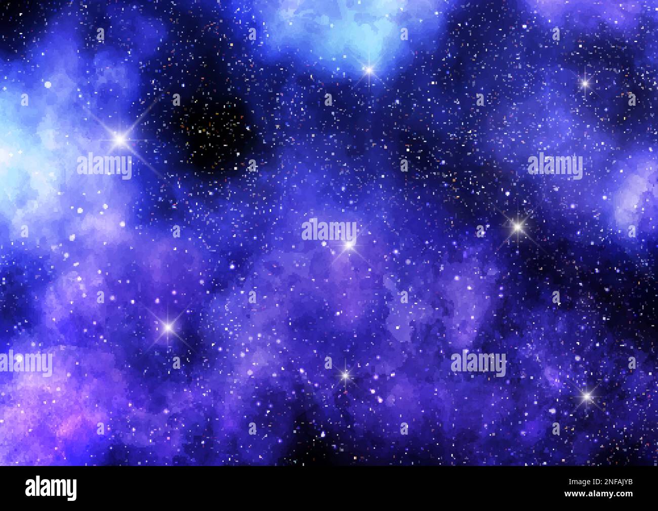 Hand painted detailed watercolour night sky with stars Stock Vector ...