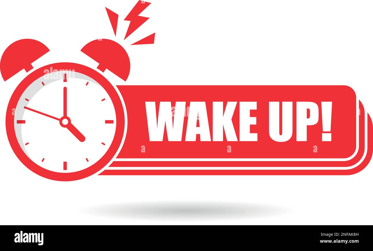 Wake up icon in flat style. Good morning vector illustration on ...