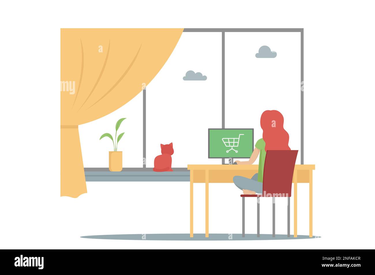 Internet woman vector Stock Vector Images - Alamy