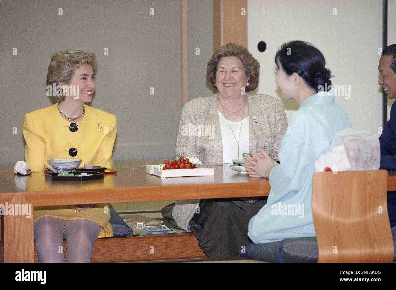 First lady Hillary Rodham Clinton and her mother Dorothy Rodham chat ...
