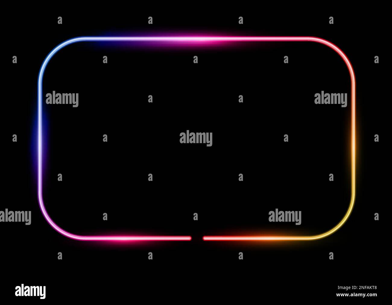 Abstract background with a rainbow coloured neon frame design Stock ...