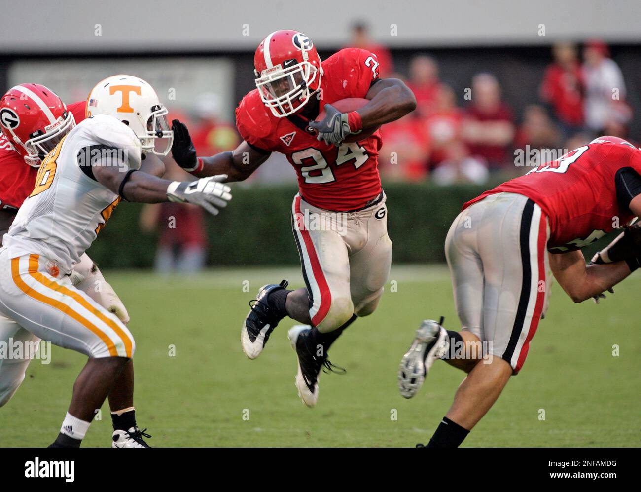 Georgia's Knowshon Moreno #24 in action against Tennessee during an ...