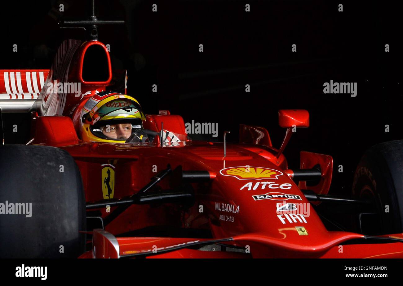 Ferrari test driver Luca Badoer from Italy steers their Formula One ...