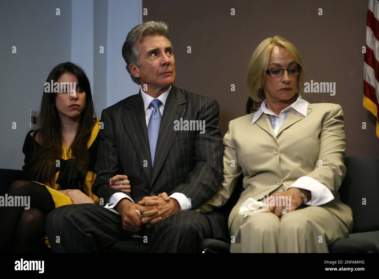 Adam Walsh, his daughter, Meghan, left, and his wife, Reve listen to ...