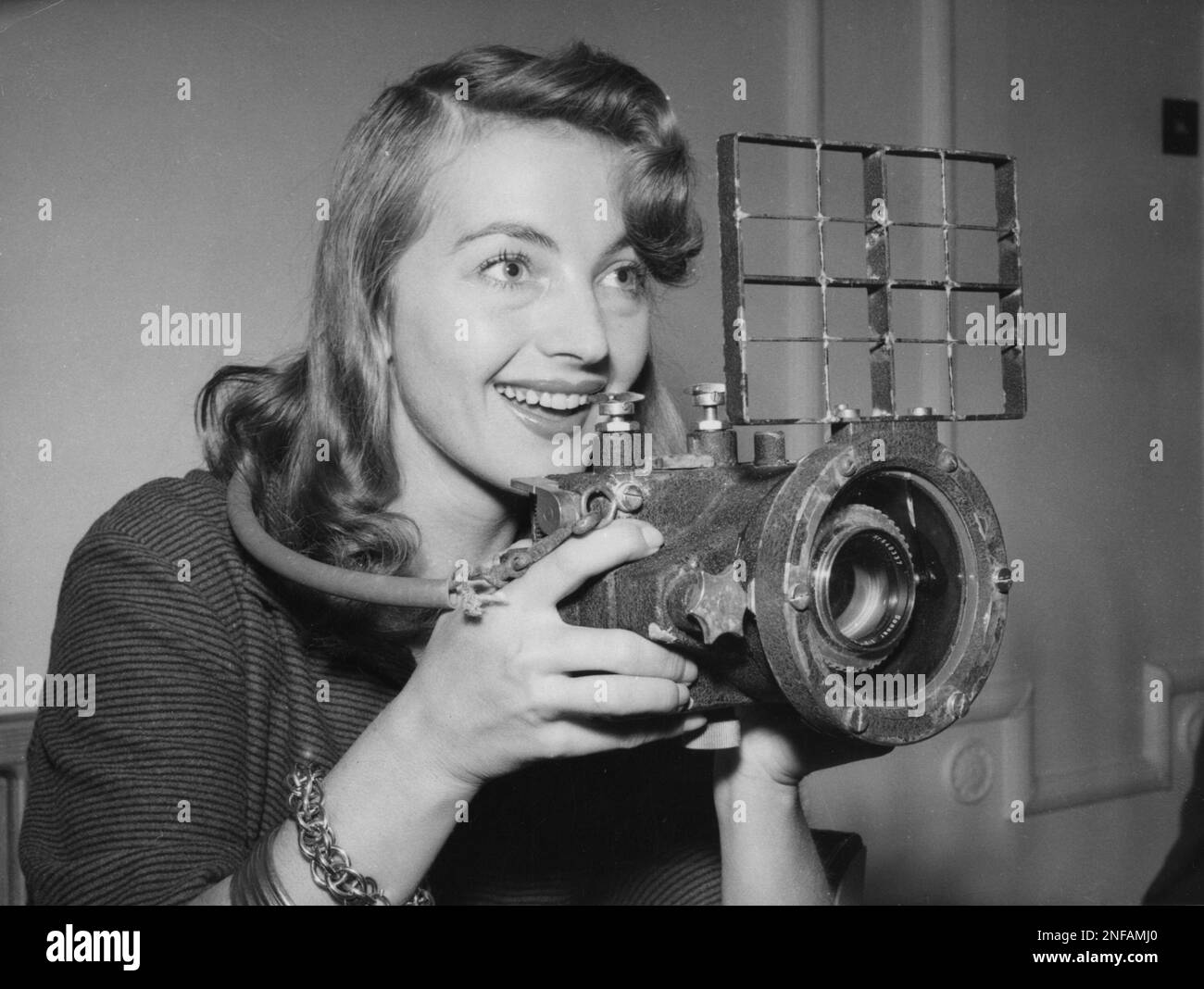 Lotte Hass, wife of Austrian marine researcher Dr. Hans Hass, is ...