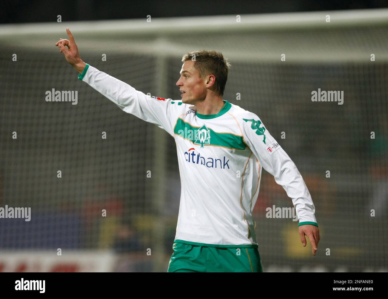 Bremen's Markus Rosenberg gestures during to the German first division ...