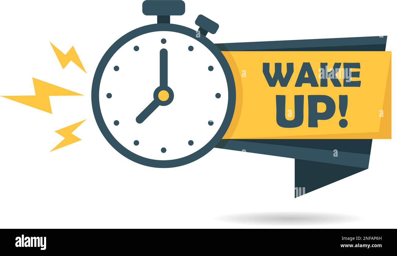 Clock text good morning illustration hi-res stock photography and ...