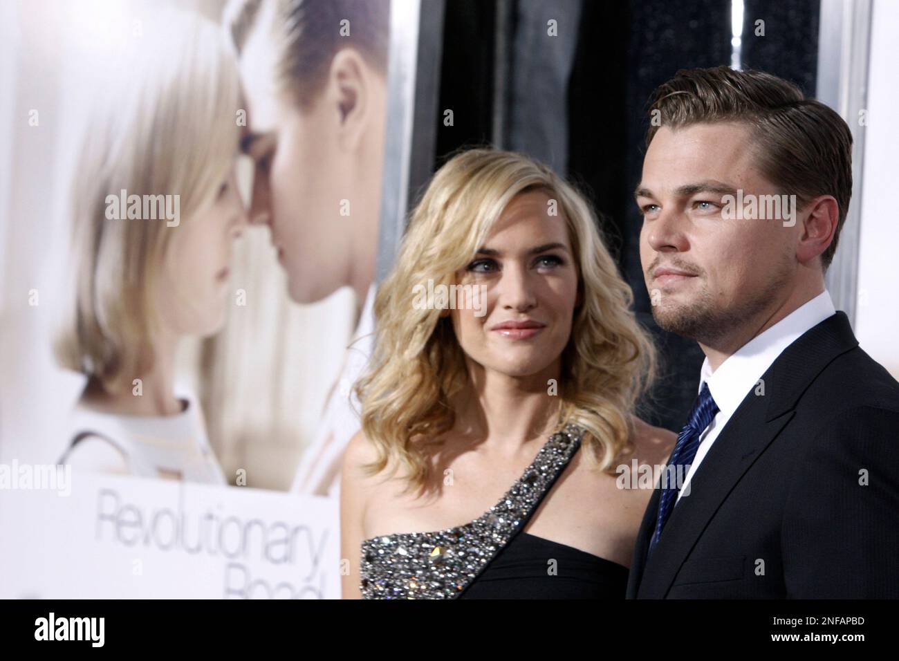 Leonardo DiCaprio, right, and Kate Winslet pose together at the ...