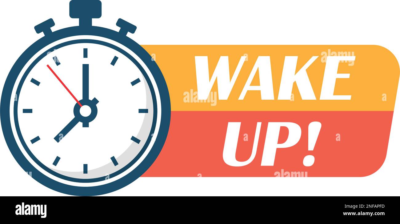 Clock text good morning illustration hi-res stock photography and ...