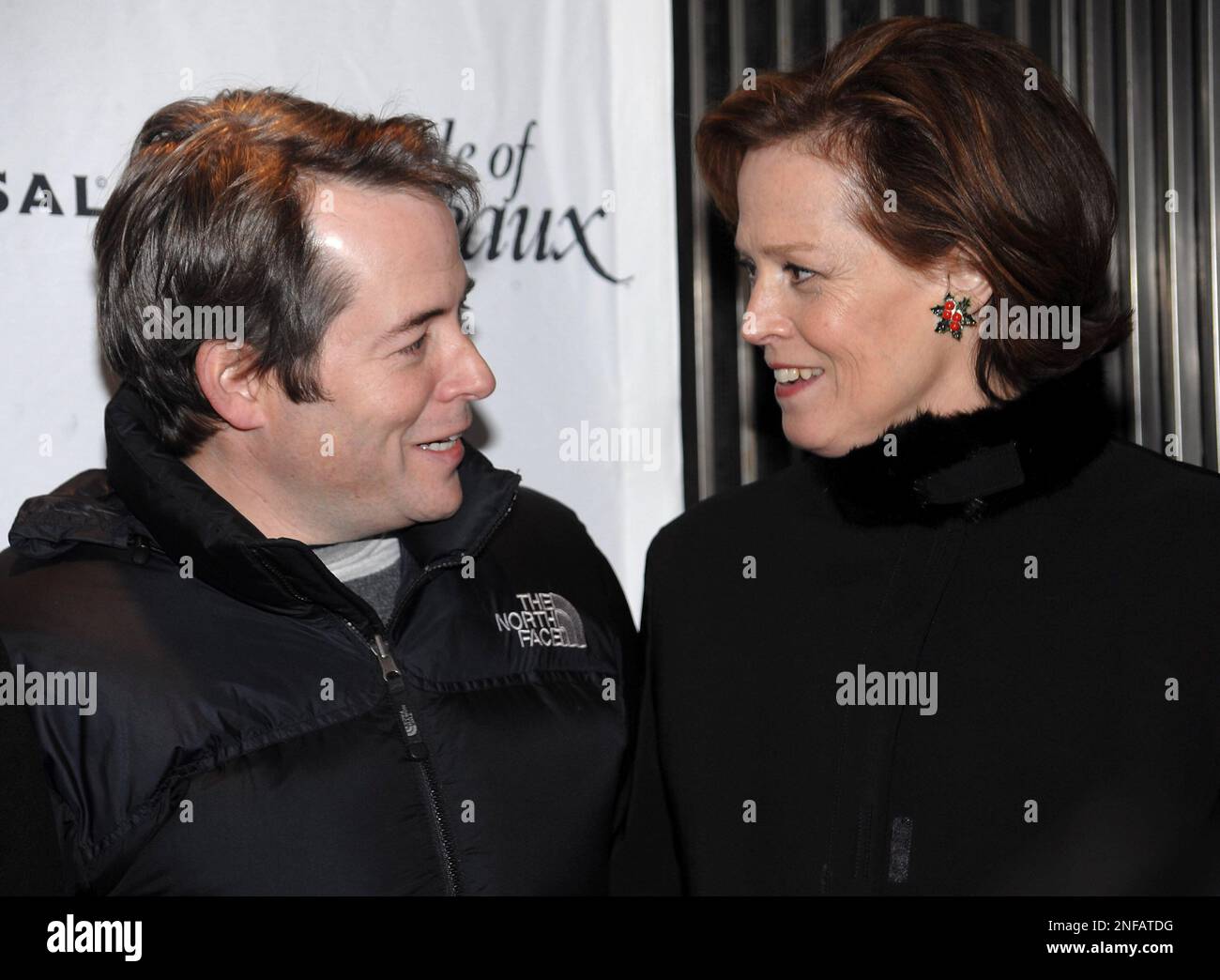 Actor Matthew Broderick, left, and actress Sigourney Weaver attend a ...