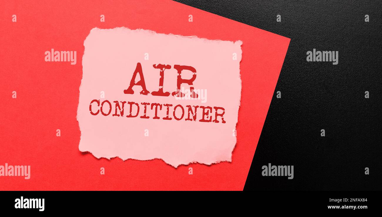 Hand writing sign Air Conditioner, Business showcase apparatus for ...