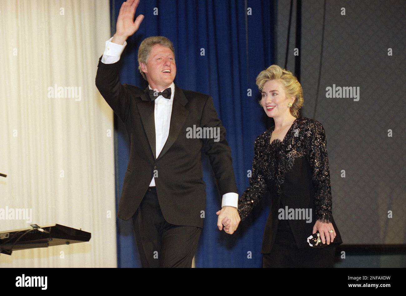 President Bill Clinton and first lady Hillary Rodham Clinton are shown ...