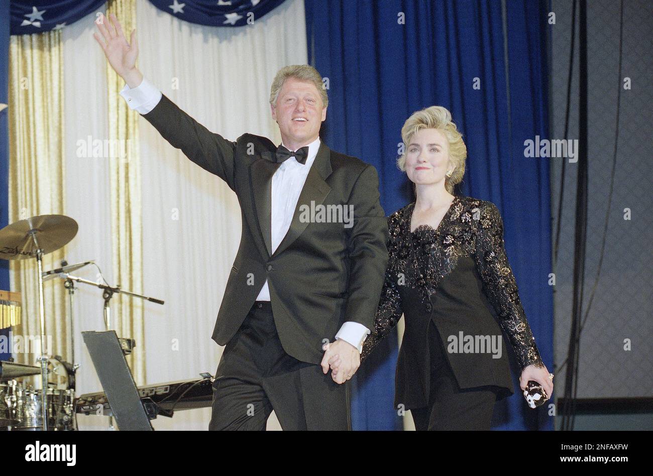President Bill Clinton and first lady Hillary Rodham Clinton are shown ...