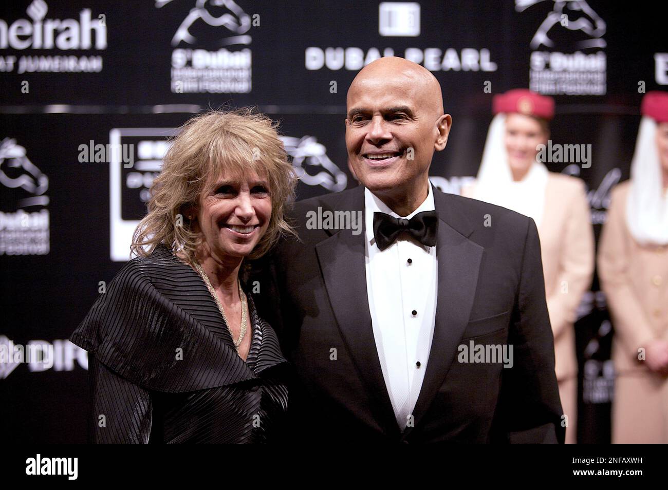 Harry Belafonte and his wife Pamela arrive on the red carpet at the ...