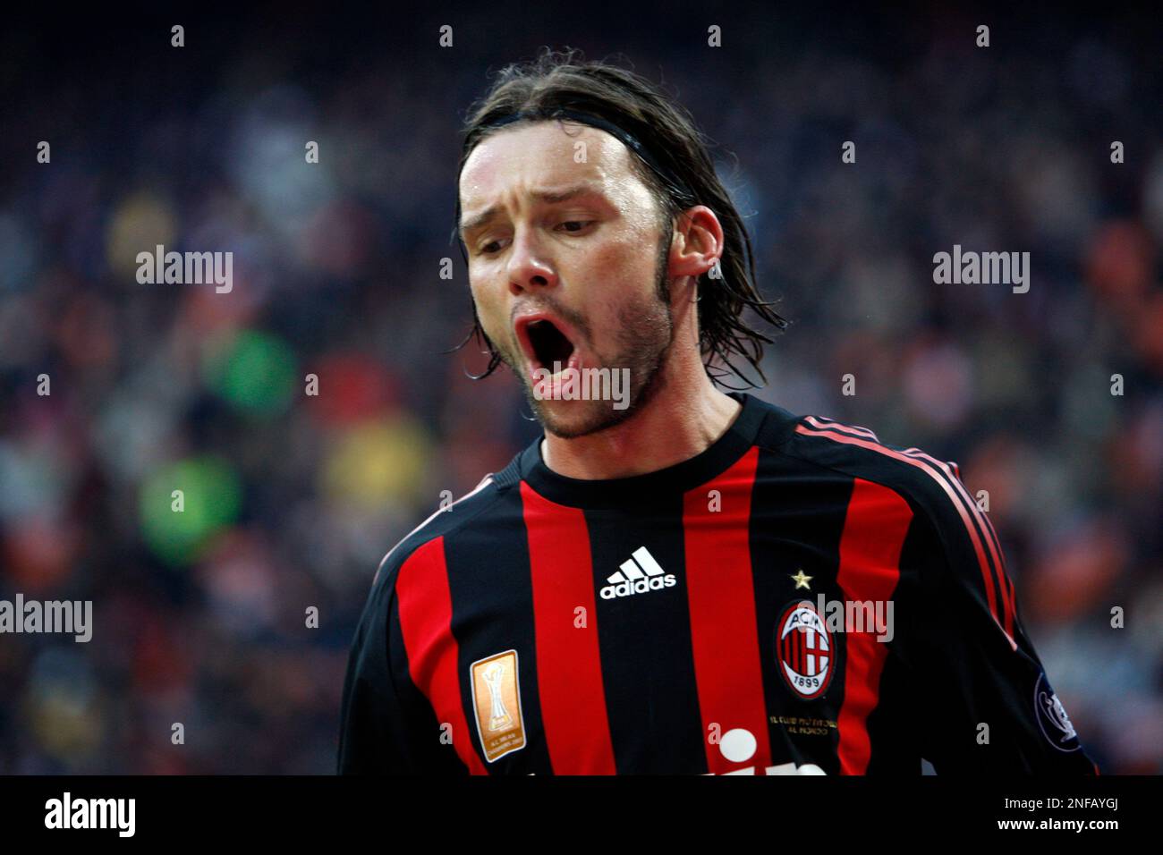 AC Milan defender Marek Jankulovski, of Czech Republic, reacts during a ...