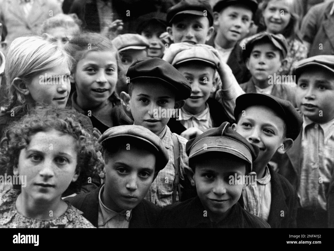 These are the faces of children living in the Polish ghetto of Szydlowiec under Nazi occupation ...