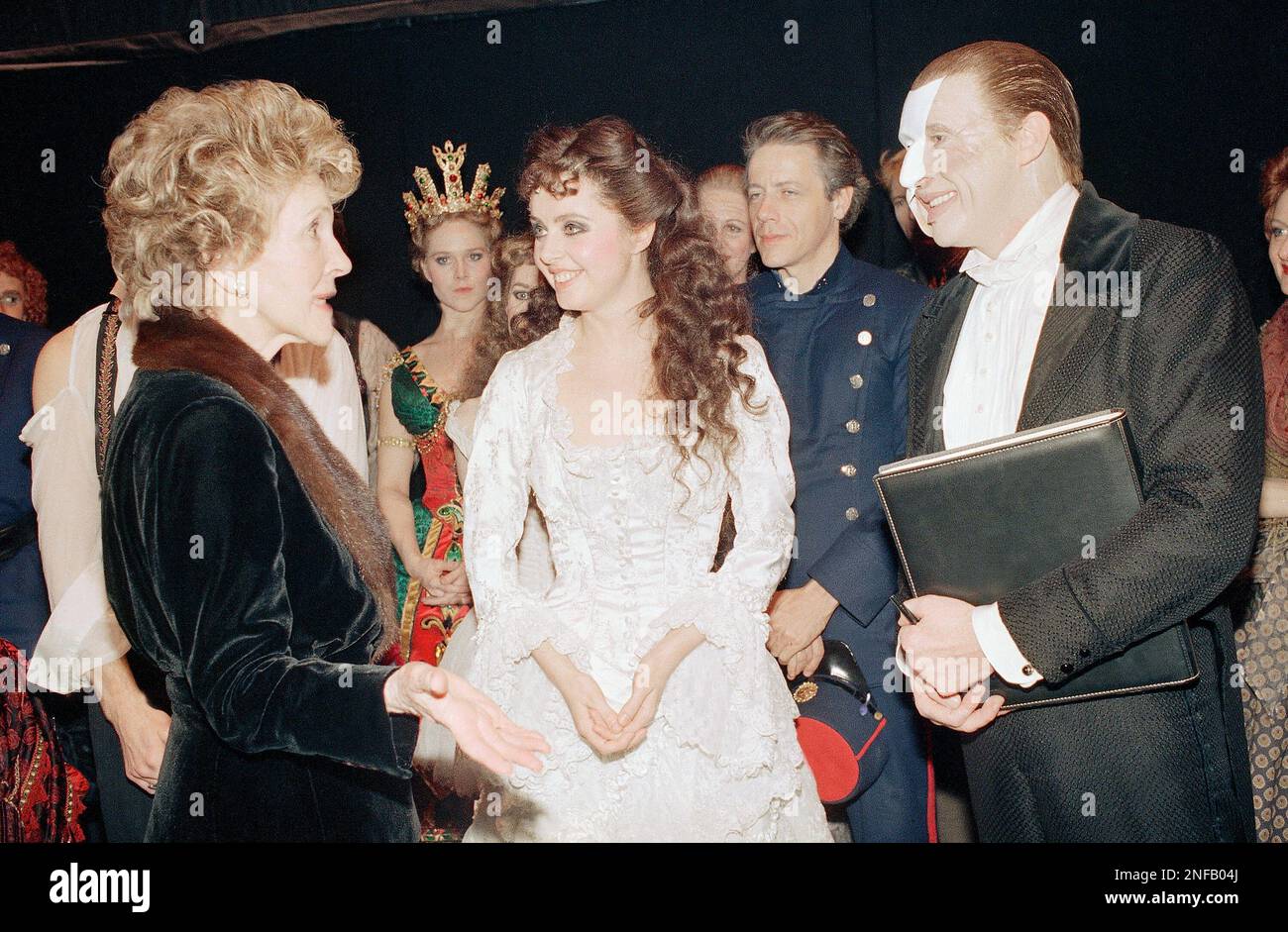 Nancy Reagan, center, with "Phantom of the Opera" star Michael Crawford ...