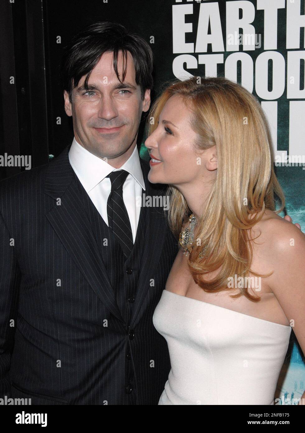 Actor Jon Hamm and Jennifer Westfeldt attend the premiere of "The Day ...